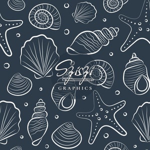 Sea Shells Seamless Pattern Beach Seamless File Mermaid Pattern Summer ...