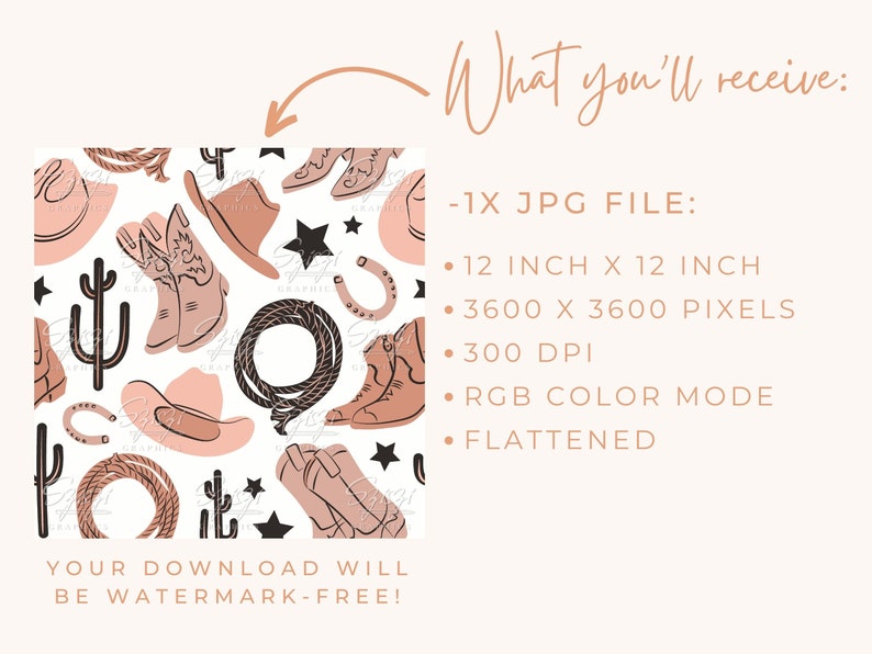 Western Seamless File Rodeo Seamless Pattern Cowboy Fabric Design ...