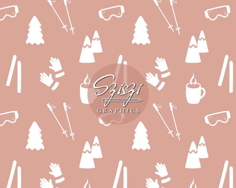 Skiing Seamless Pattern Ski Seamless File Winter Seamless - Etsy