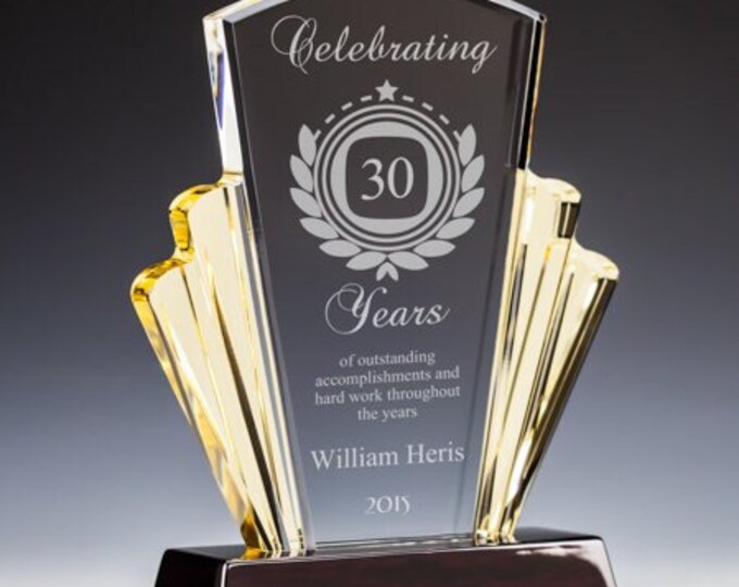 Elegant Gatsby Award Plaque, Custom Award, Employee Recognition ...