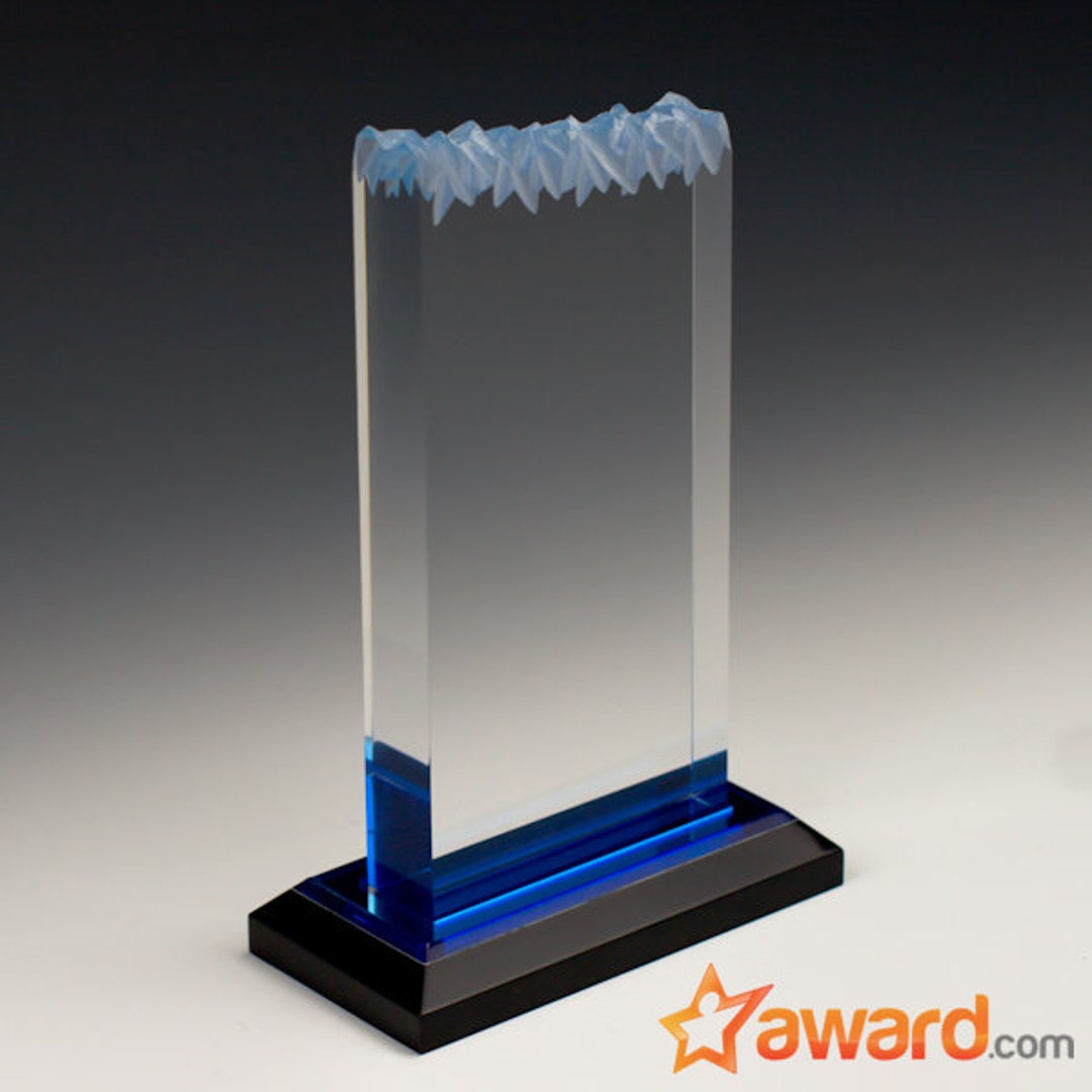 Custom Blue Frosted Plaque Award, Custom Award, Employee Recognition ...