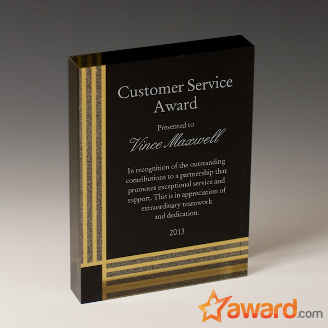 Personalized Black Diamond Rectangle Award Plaque, Custom Award ...