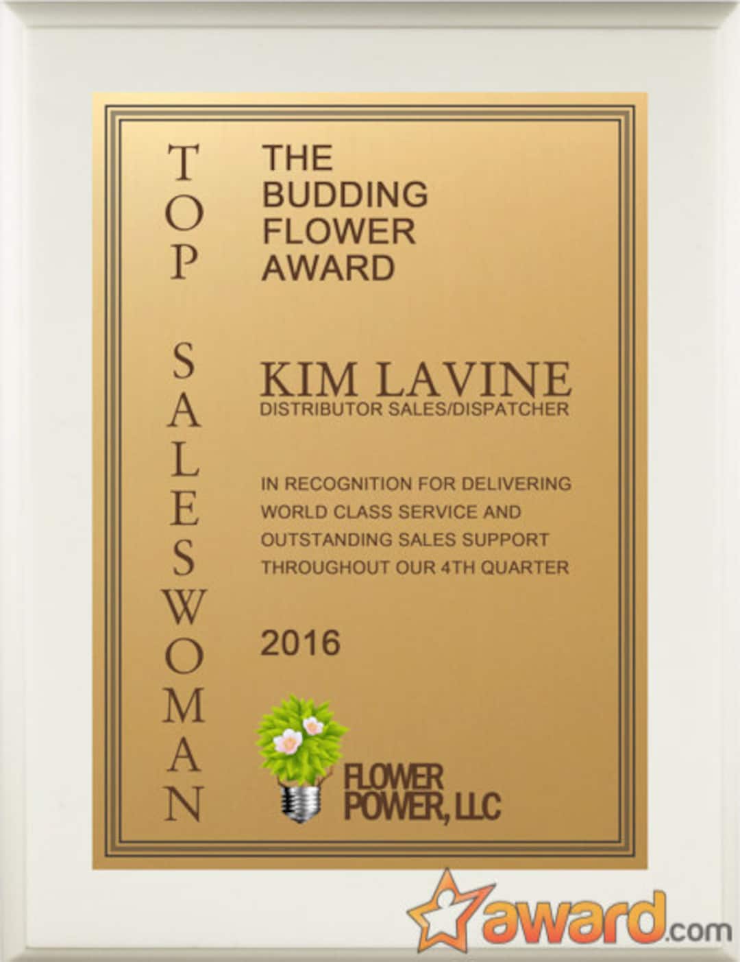 Personalized White Stone Award Plaque With Full Color Custom Award ...