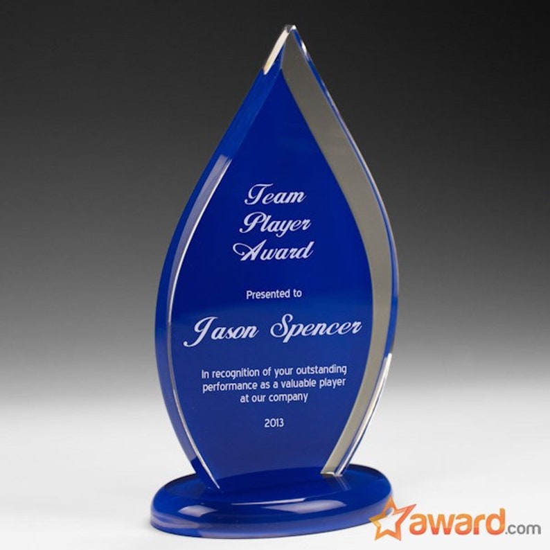Personalized Black Silk Flame Award Plaque, Custom Award, Employee ...