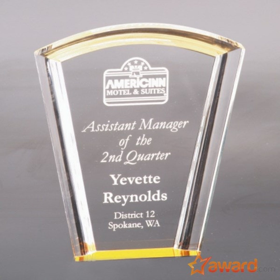 Personalized Gold Halo Fan Award Plaque, Custom Award, Employee ...