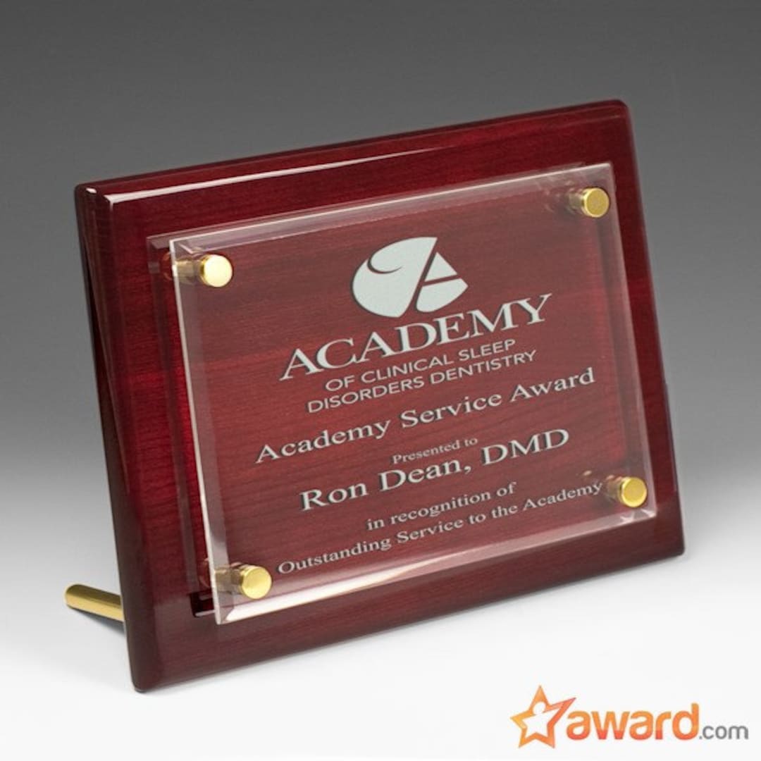 Personalized Rosewood Acrylic Award Plaque, Custom Award Plaque ...
