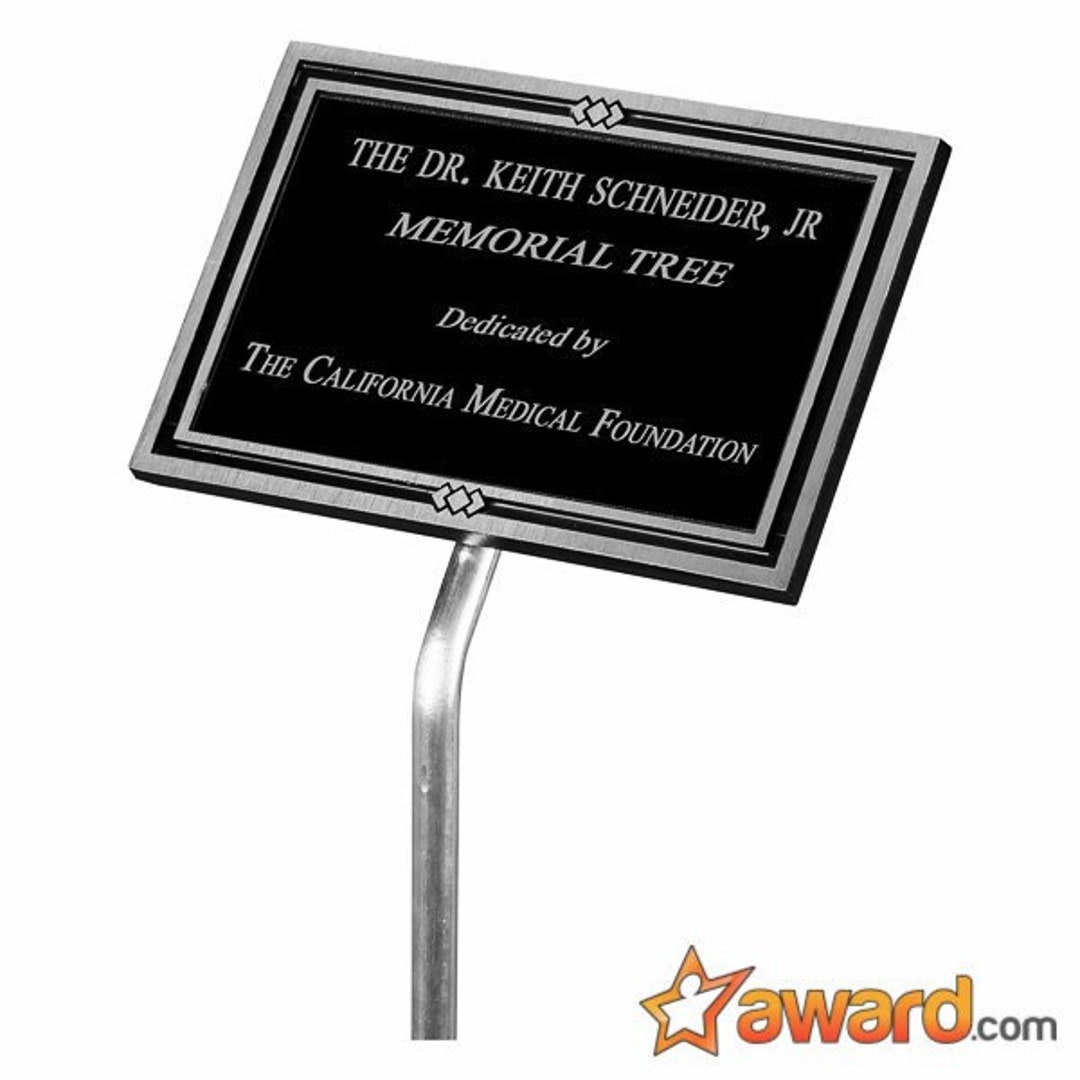 Personalized Outdoor Cast Aluminum Plaque With Stake Custom Award ...