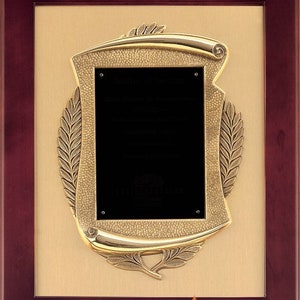 Custom Rosewood Frame Plaque With Scroll Casting, Custom Award ...