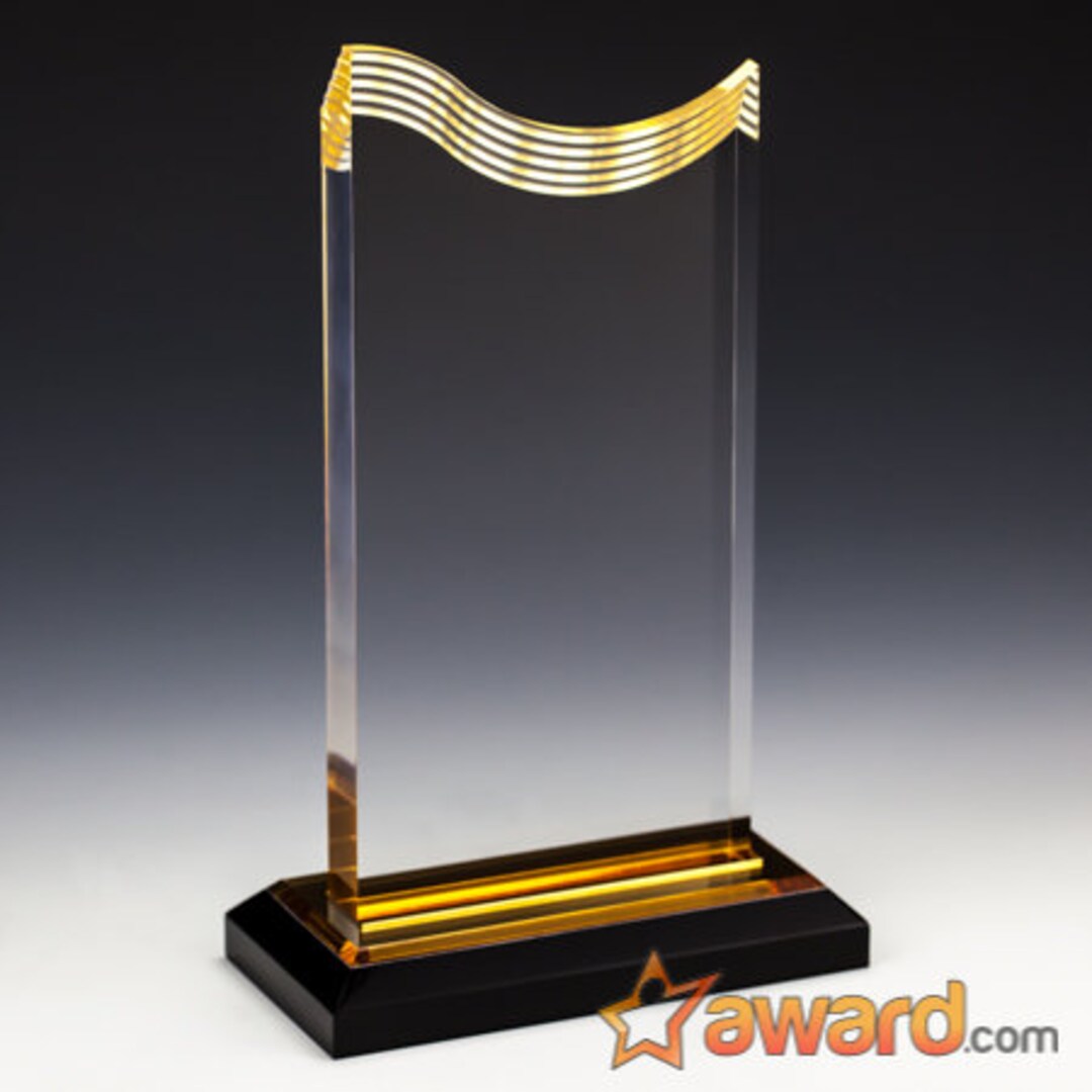 Custom Gold Wave Plaque Award, Custom Award, Employee Recognition ...
