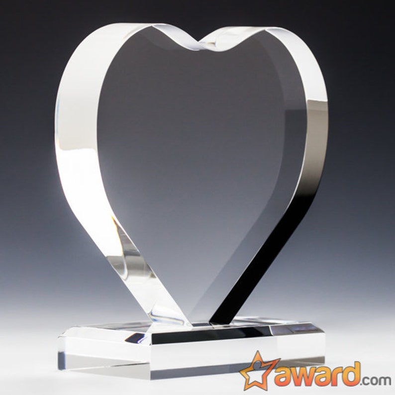 Acrylic Heart Award Plaque, Custom Award Plaque, Employee Recognition ...