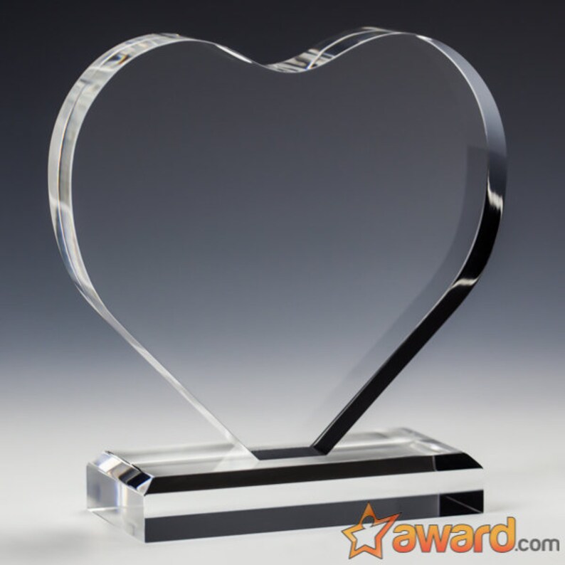 Custom Heart Award Plaque With Clear Base, Custom Award, Employee ...