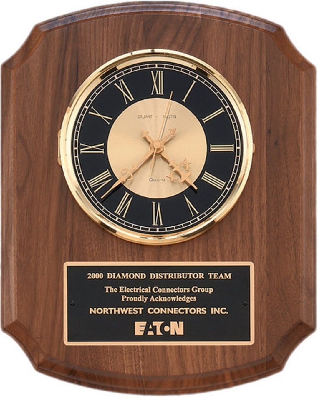 Personalized Walnut Clock Plaque, Custom Award, Employee Recognition ...