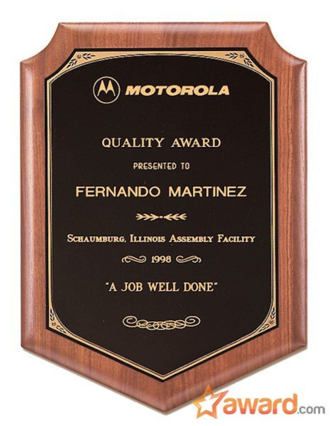 Custom American Walnut Award Plaque, Custom Award, Employee Recognition, Retirement Appreciation ...