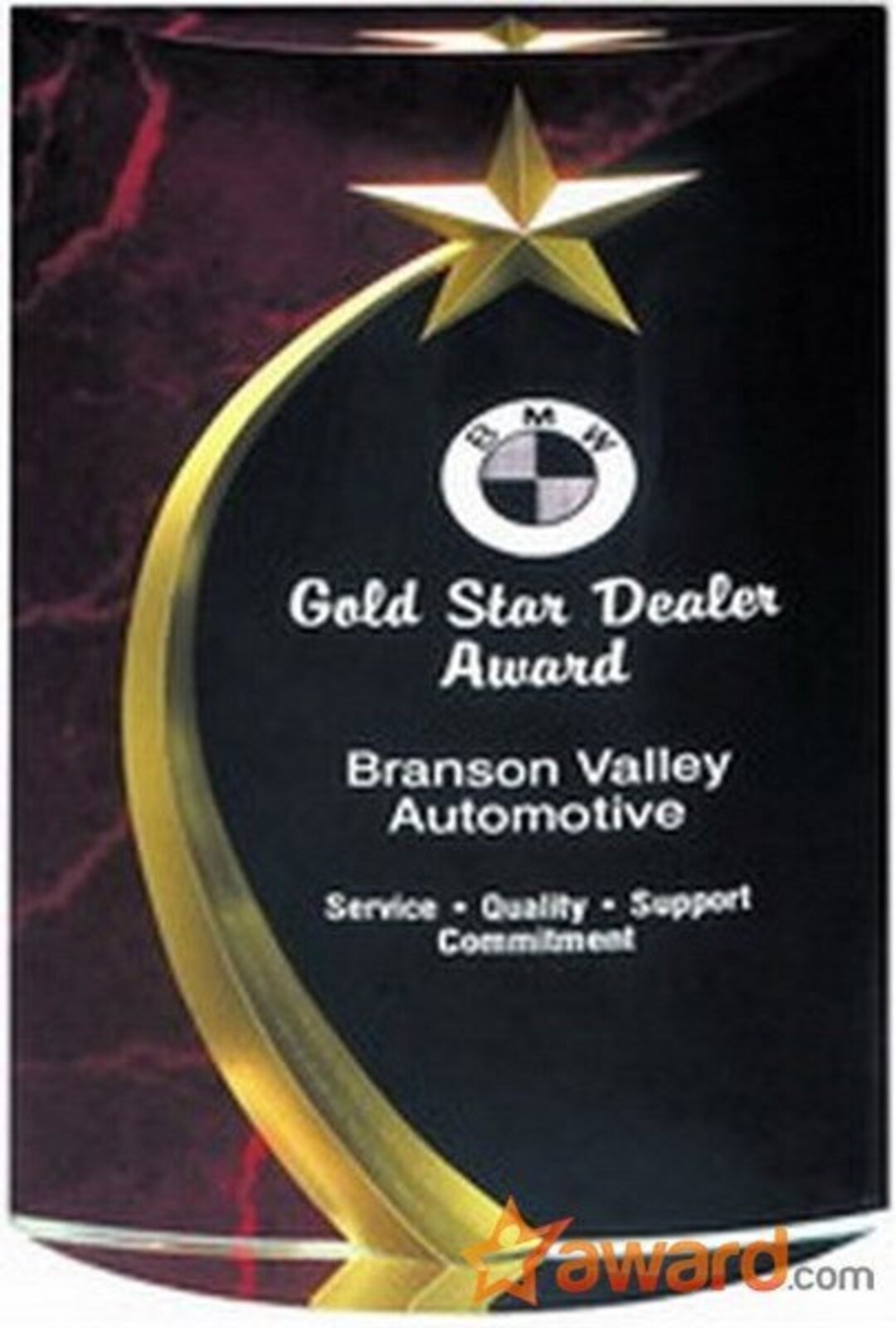 Personalized Red Rising Star Award Plaque, Custom Award, Employee ...