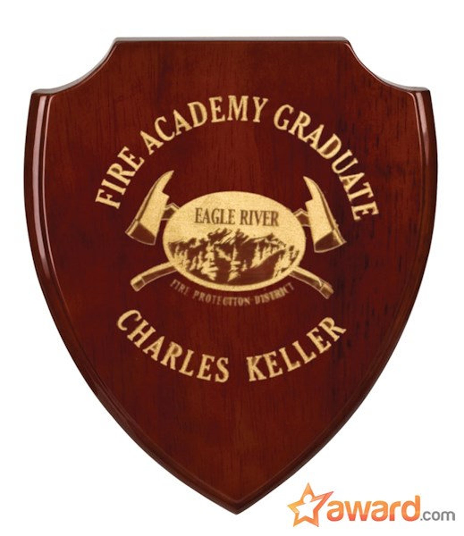 Custom Rosewood Shield Award Plaque, Custom Award, Employee Recognition ...