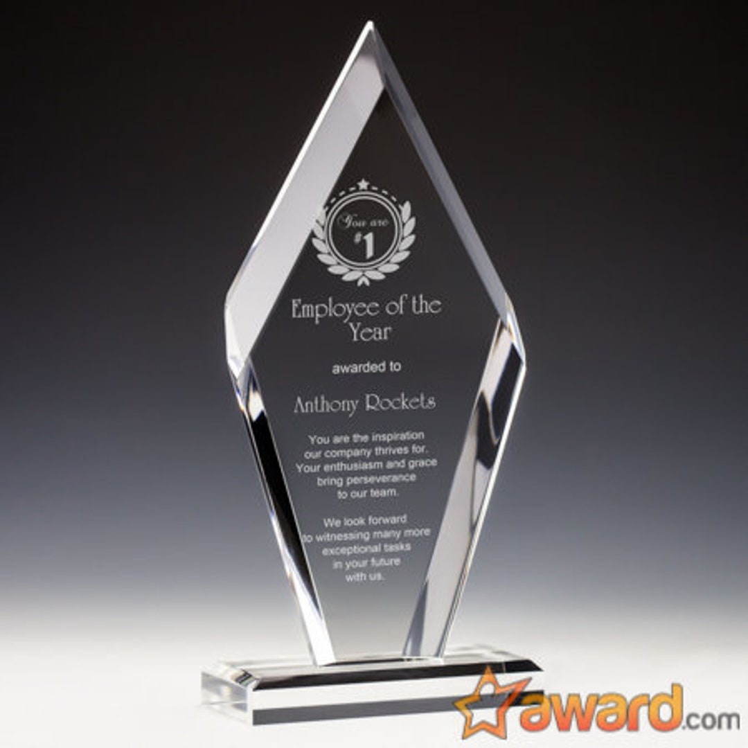 Custom Reversed Bevel Arrow Award Plaque, Custom Award, Employee ...