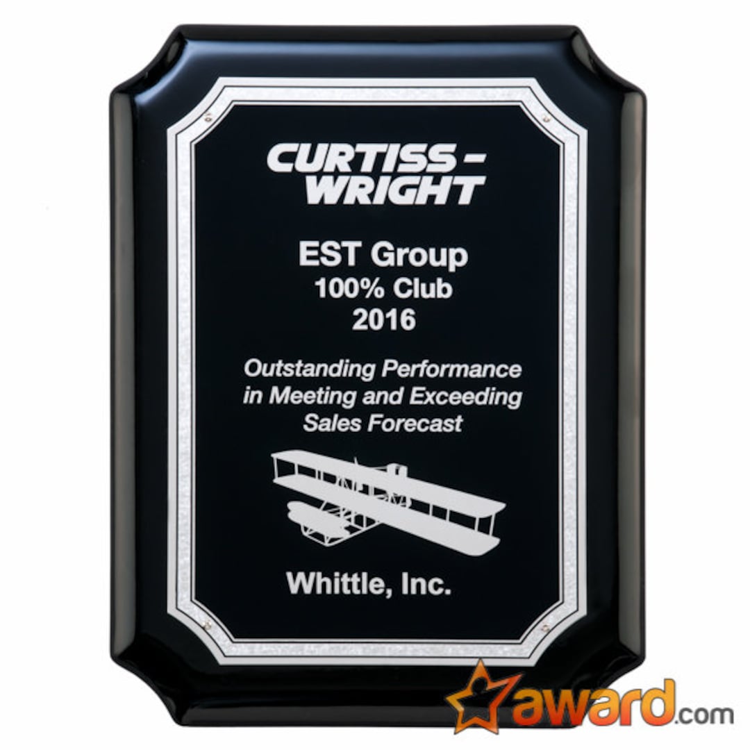 Custom Black Plaque - Silver Plate, Custom Award, Employee Recognition ...