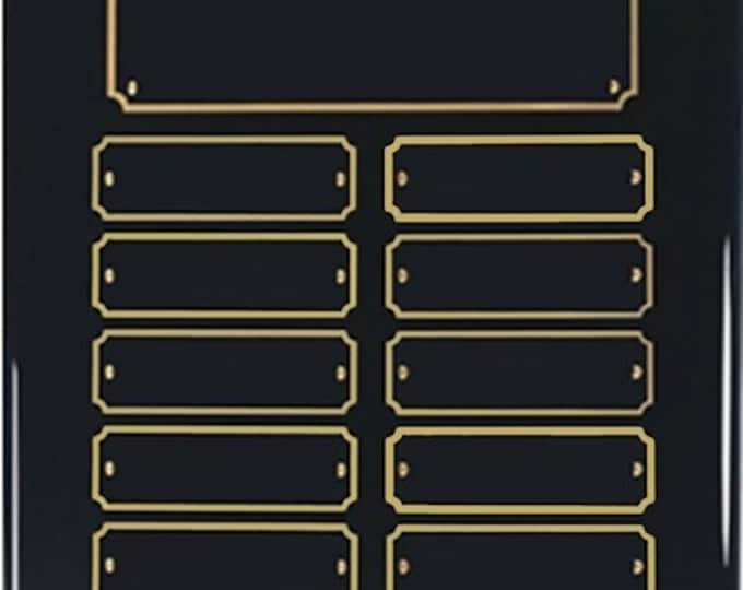 Custom 8x10 Perpetual Award Plaque 12 Plate, Trophy 2 Finishes, Your ...