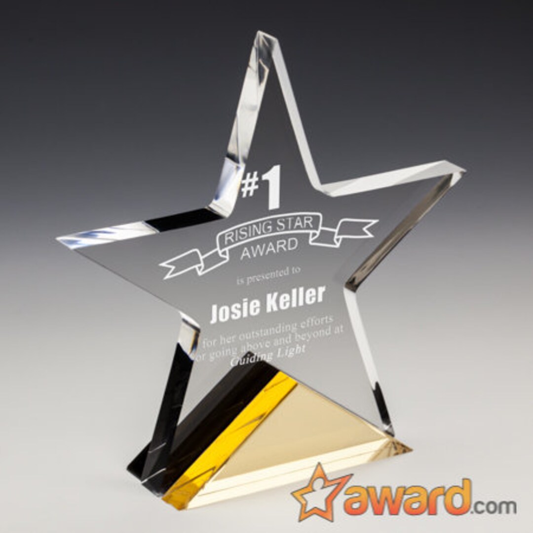 Gold Spectrum Pinnacle Star Award Plaque, Custom Award, Employee ...