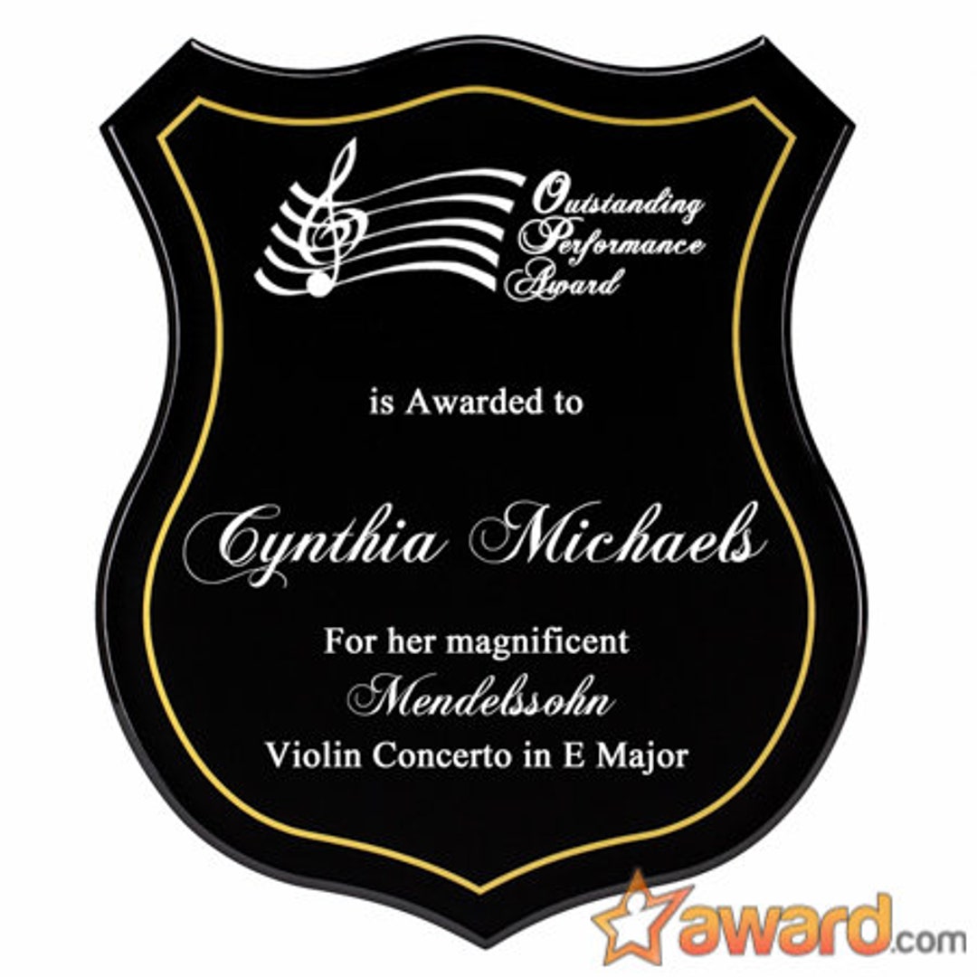 Black Marble Shield Plaque, Custom Award, Employee Recognition ...