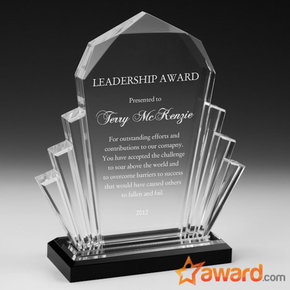 Personalized Silver Merit Award Plaque, Custom Award, Employee ...