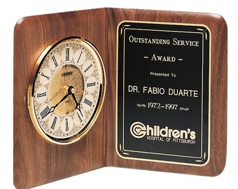 Personalized Walnut Finish Award Plaque, Custom Award, Employee Recognition, Retirement ...