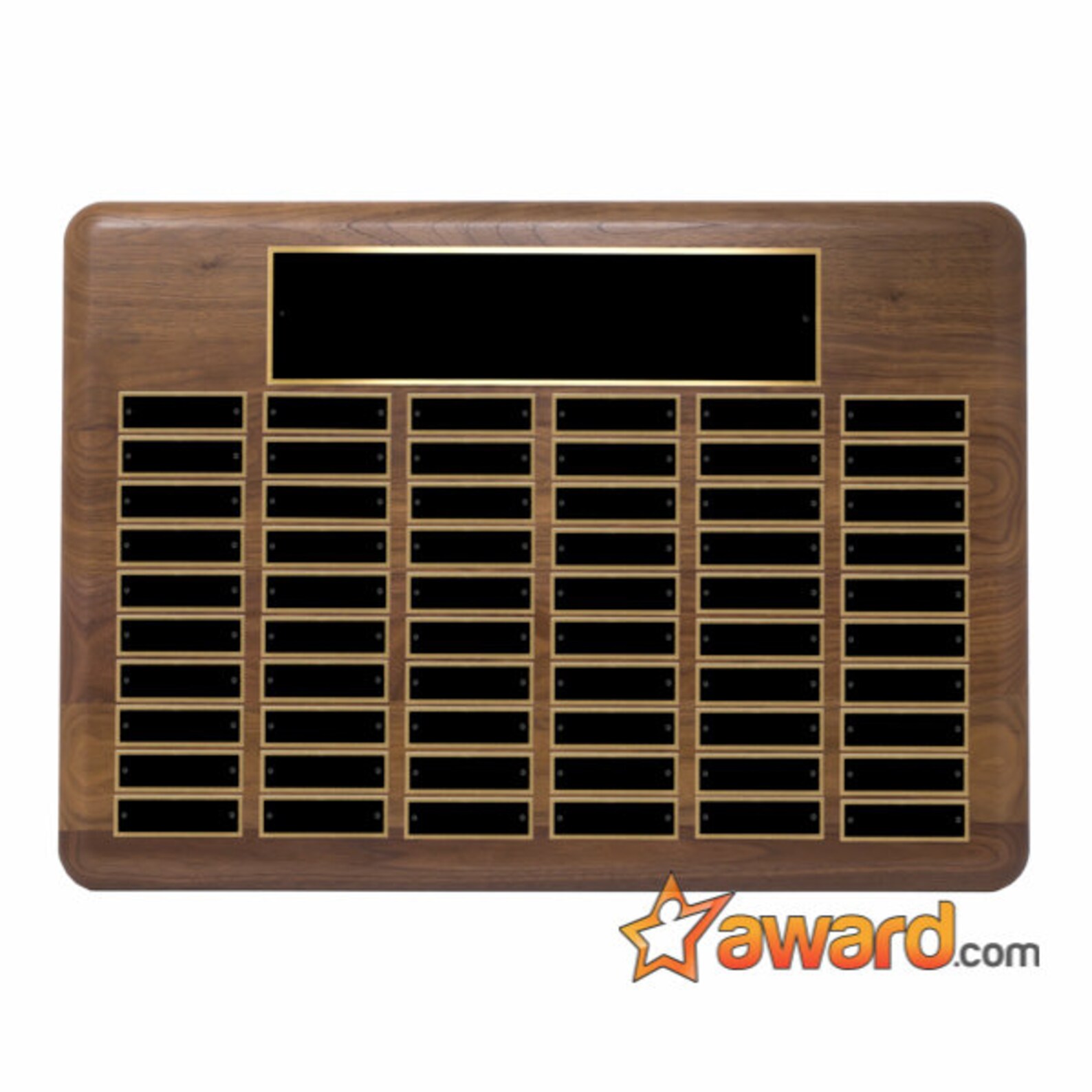 Walnut Perpetual Plaque With 60 Nameplates, Custom Award, Employee ...