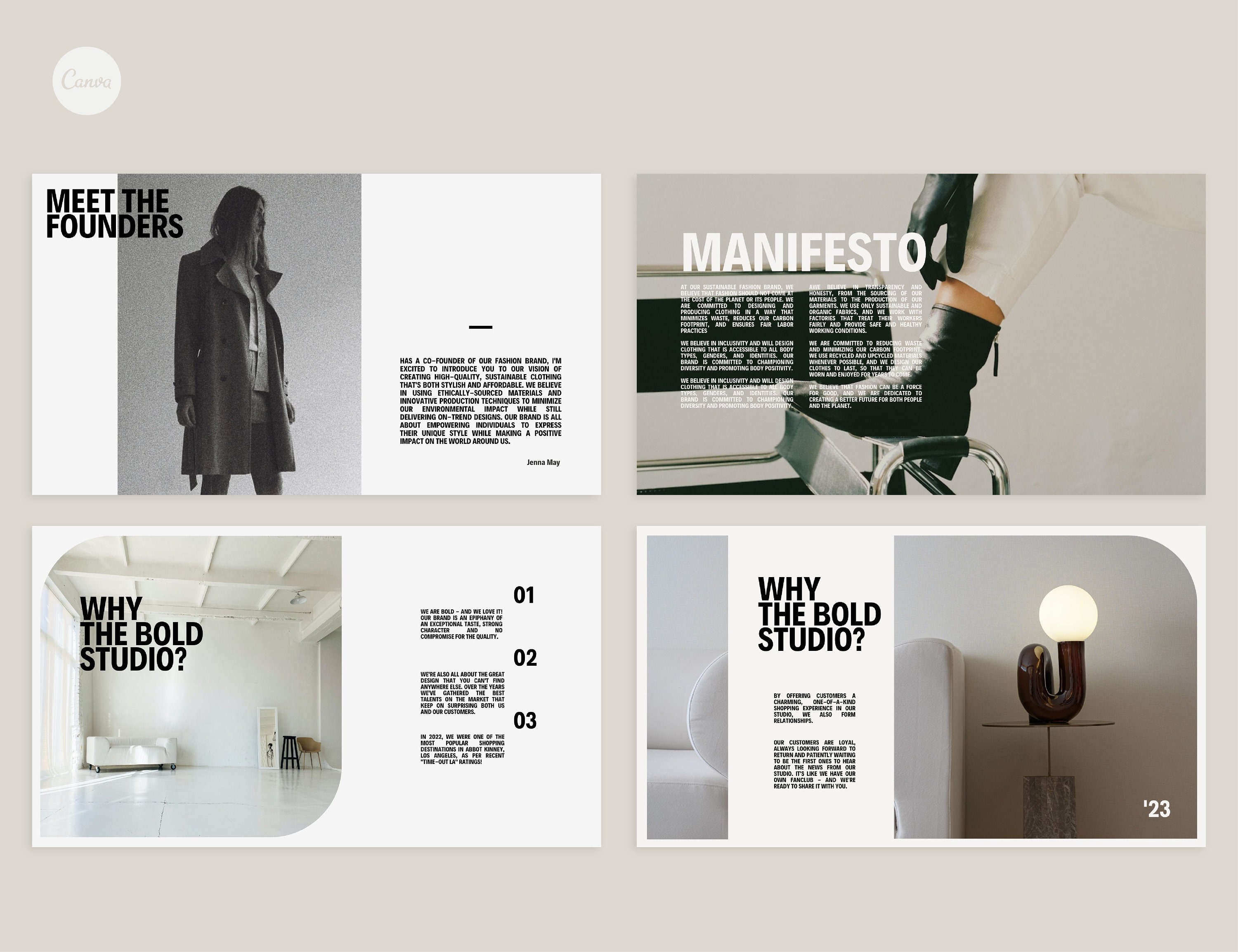 Fashion Brand Guidelines Template for Canva | Boutique, Lifestyle Brand ...