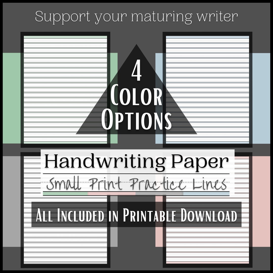 Lined Practice Page Elementary Handwriting Practice Small Print School ...