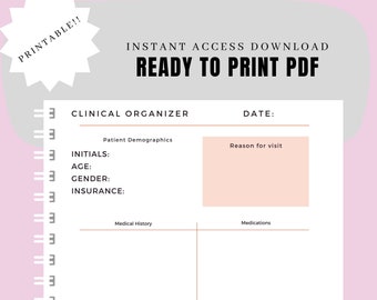 Nurse Practitioner Printable Clinical Log Clinical Brain - Etsy