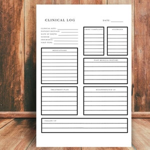 Nurse Practitioner Printable Clinical Log, Clinical Brain Downloadable ...