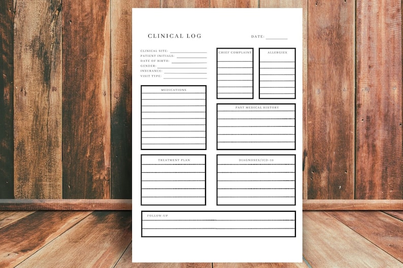 Nurse Practitioner Printable Clinical Log, Clinical Brain Downloadable ...