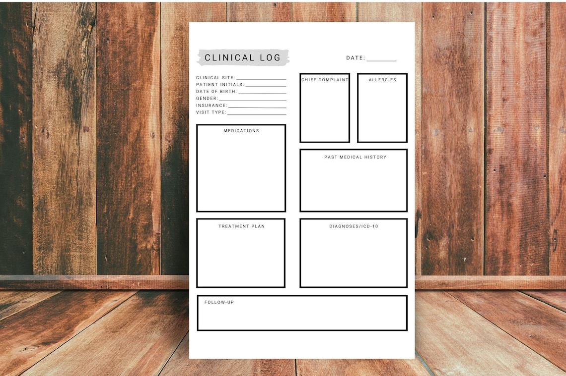 Nurse Practitioner Printable Clinical Log, Clinical Brain Downloadable ...