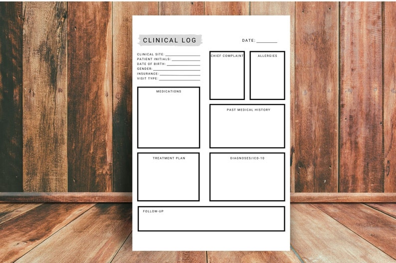 Nurse Practitioner Printable Clinical Log, Clinical Brain Downloadable ...