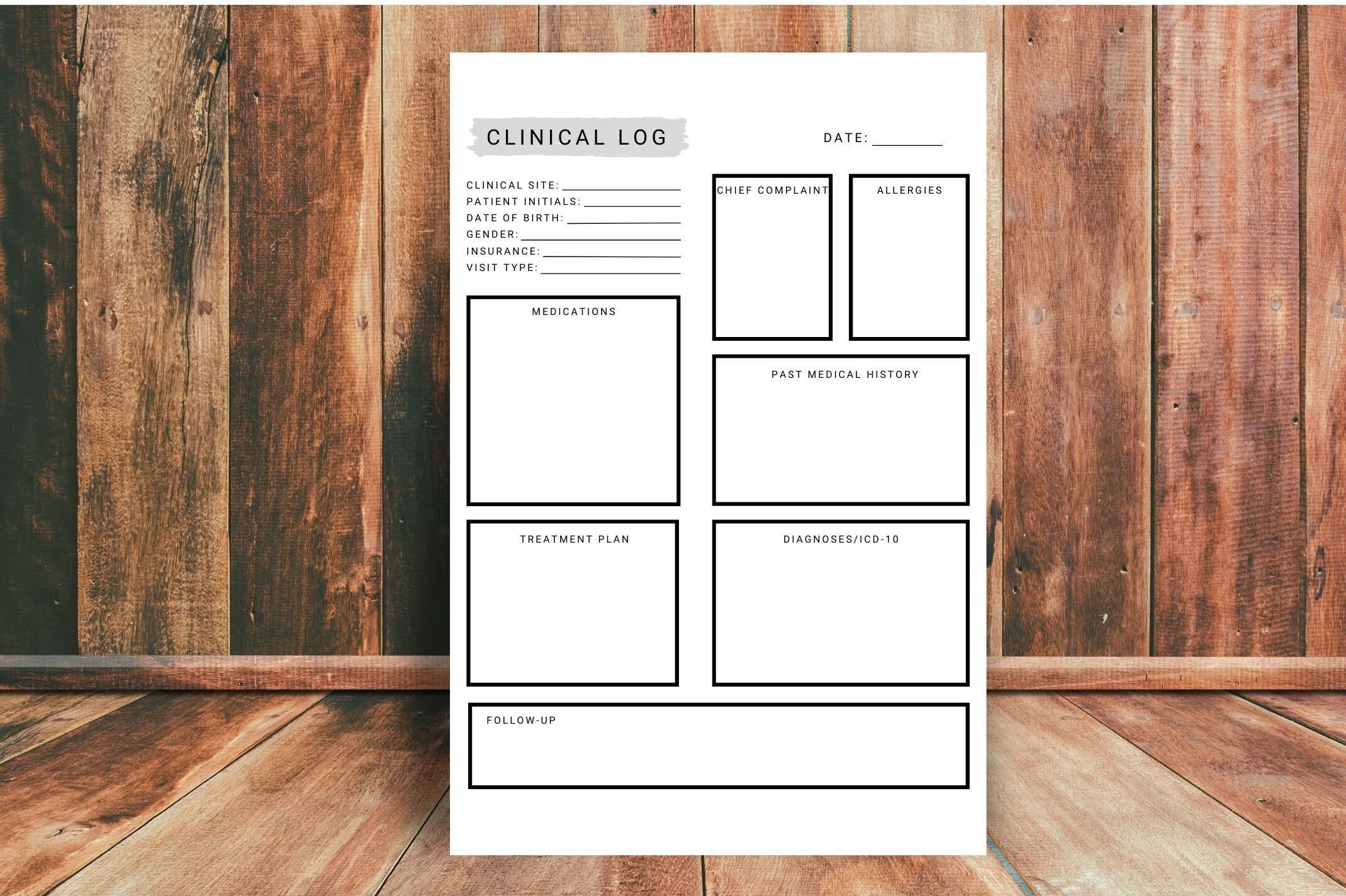 Nurse Practitioner Printable Clinical Log, Clinical Brain Downloadable ...