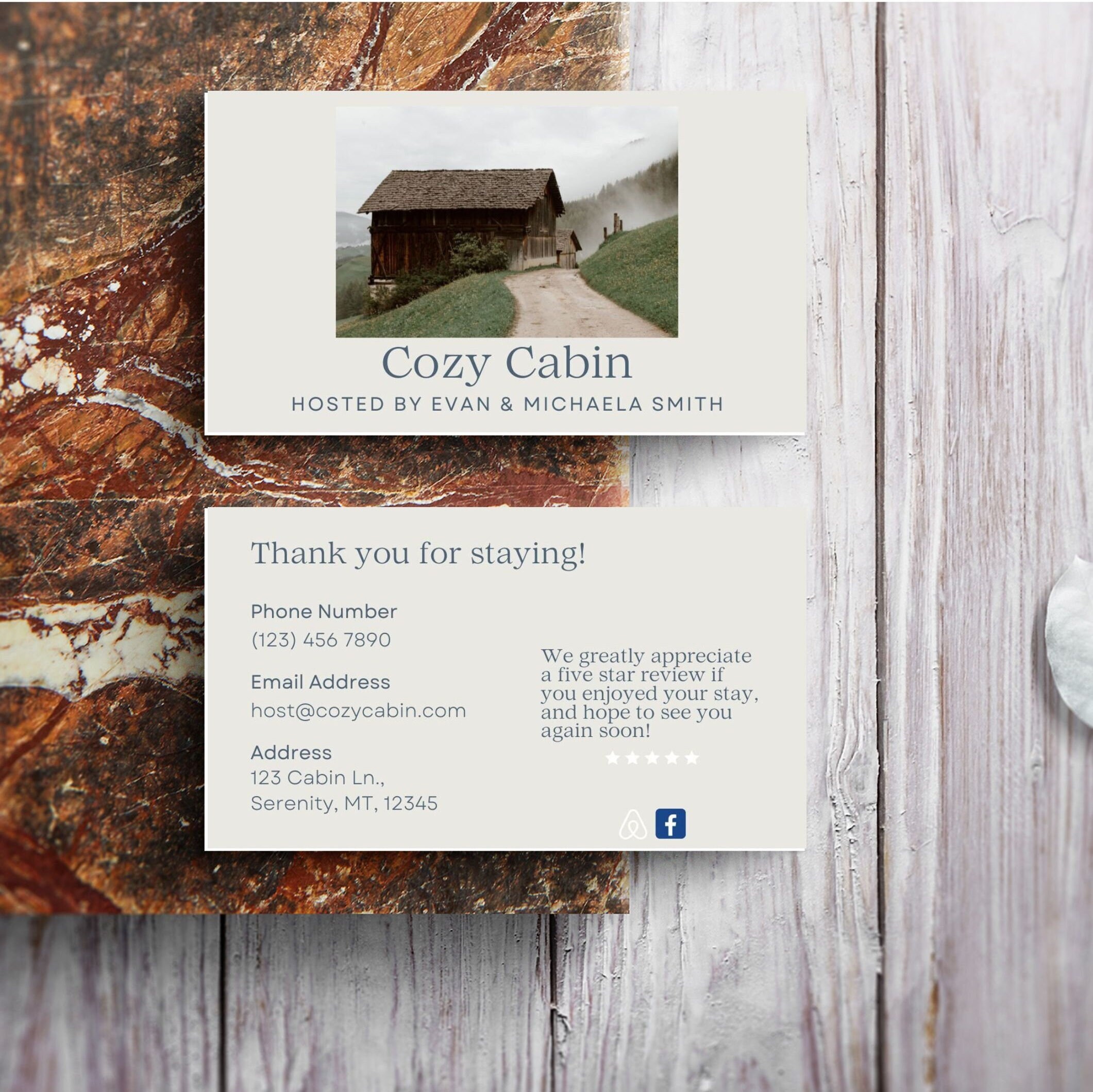 Airbnb Business Card Template, Instant Download Template, Small ...