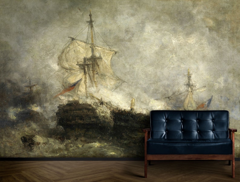 Nautical Wallpaper Mural Peel and Stick or Regular. Scenic Wall Decor ...