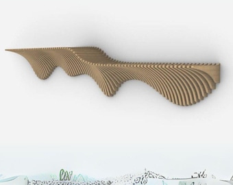 Floating Shelf Parametric Wall Piece - Parametric Wooden Wall Shelves ...