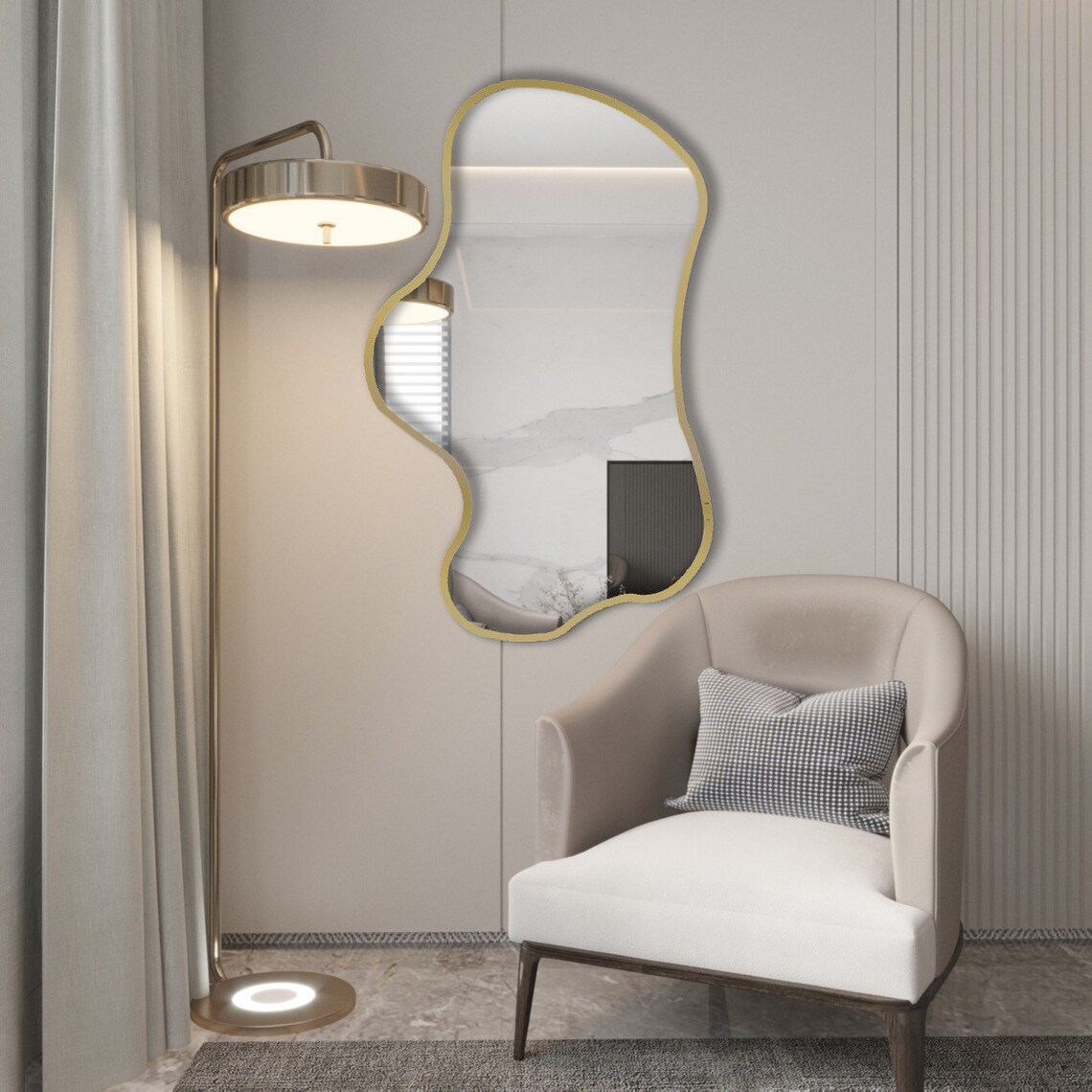 Wavy Console Wall Mirror - Squiggle Mirror - Wiggle Mirror ...