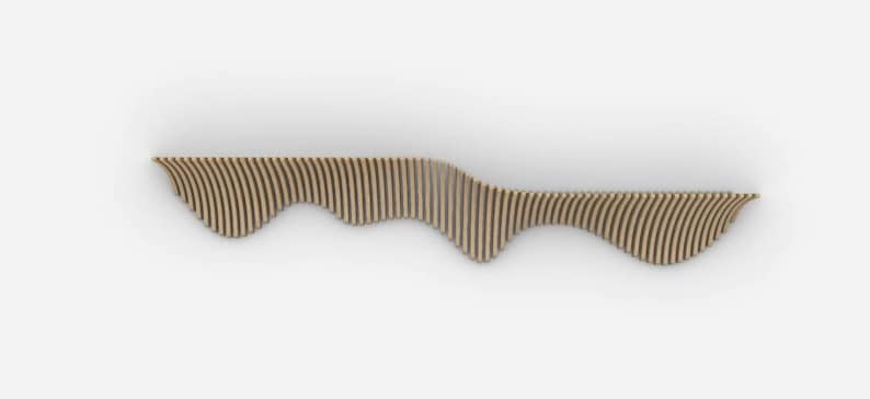 Parametric Wave Wooden Floating Shelf Decor - Wall Shelves - Sound Wavy ...