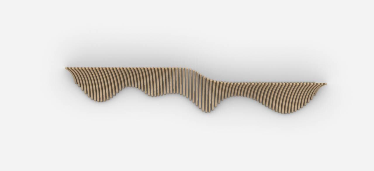 Parametric Wave Wooden Floating Shelf Decor - Wall Shelves - Sound Wavy ...