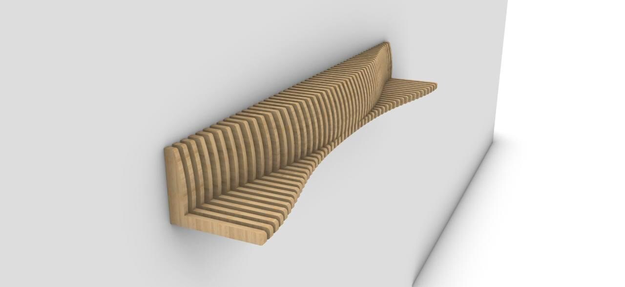 Parametric Wave Wooden Floating Shelf Decor - Wall Shelves - Sound Wavy ...