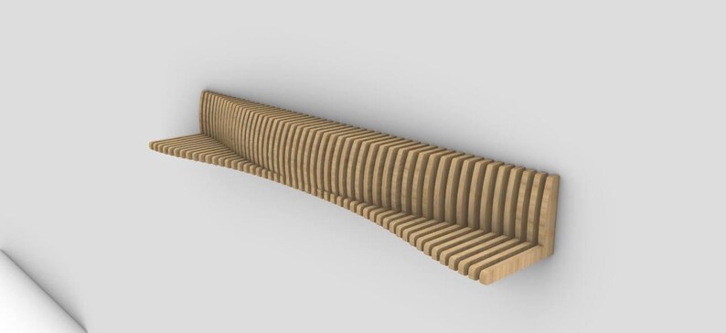 Parametric Wave Wooden Floating Shelf Decor - Wall Shelves - Sound Wavy ...