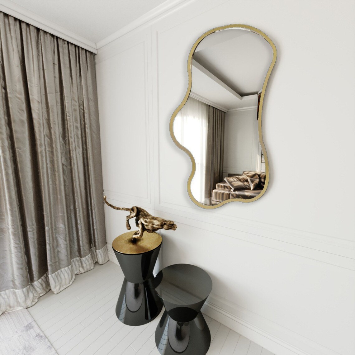 Wavy Console Wall Mirror - Squiggle Mirror - Wiggle Mirror ...