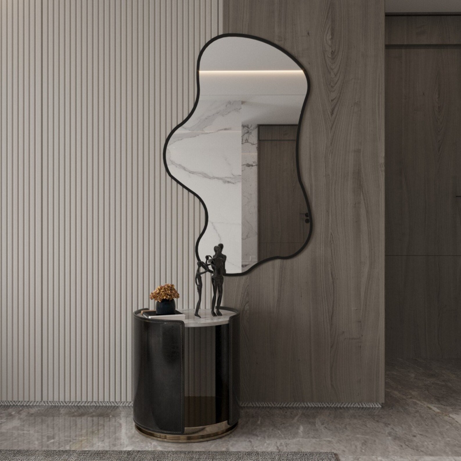 Wavy Console Wall Mirror - Squiggle Mirror - Wiggle Mirror ...