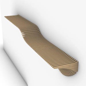 Parametric Wave Wooden Floating Shelf Decor - Wall Shelves - Sound Wavy ...