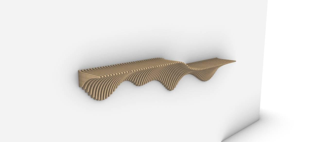 Parametric Wave Wooden Floating Shelf Decor - Wall Shelves - Sound Wavy ...