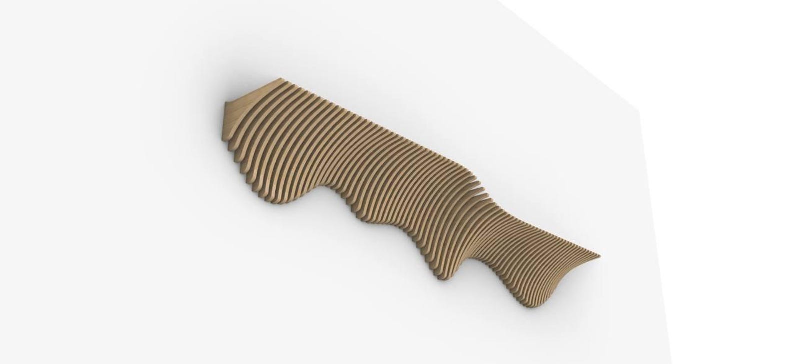 Parametric Wave Wooden Floating Shelf Decor - Wall Shelves - Sound Wavy ...