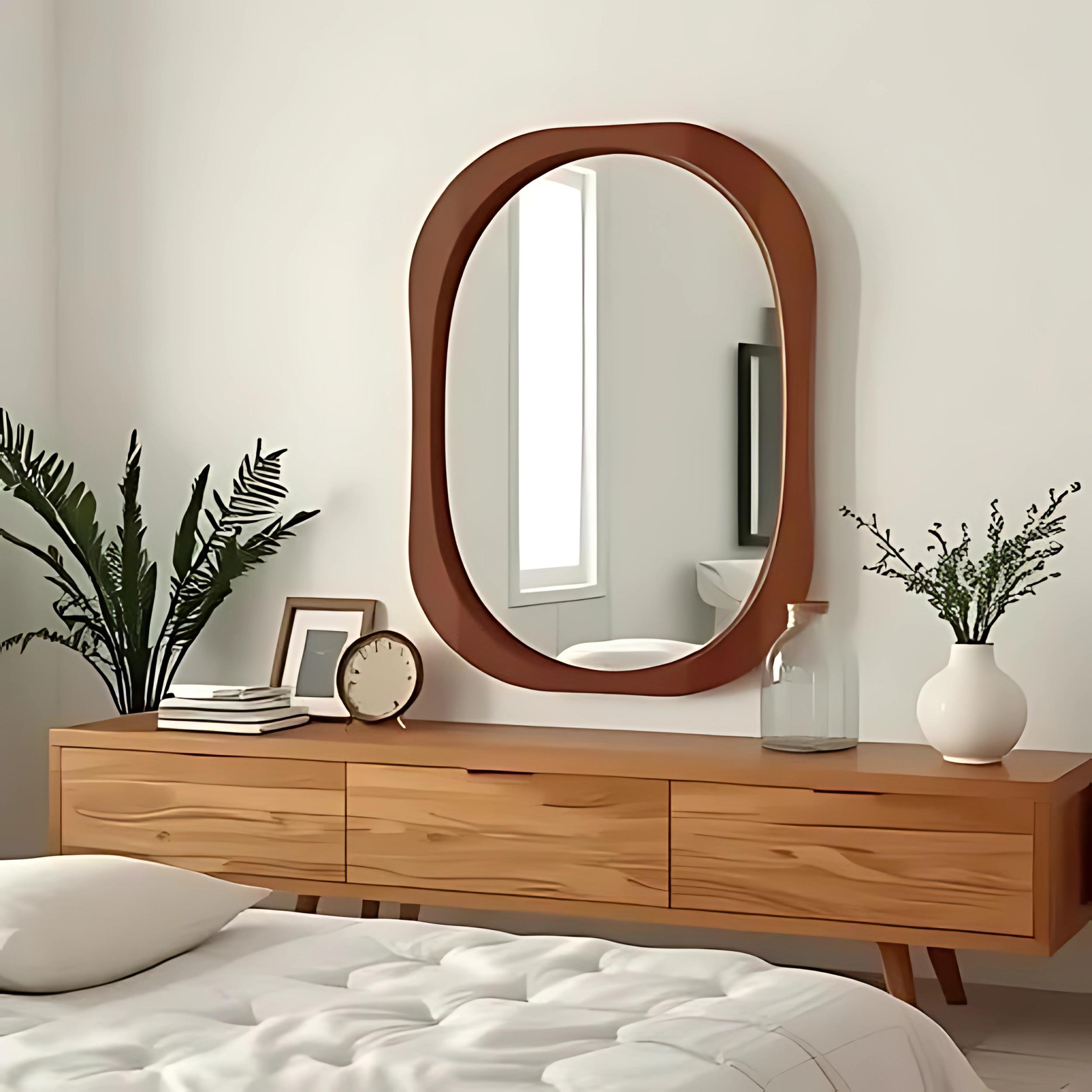 Handmade Wall Decorative Wood Mirror - Unique Large Mid Century Modern ...