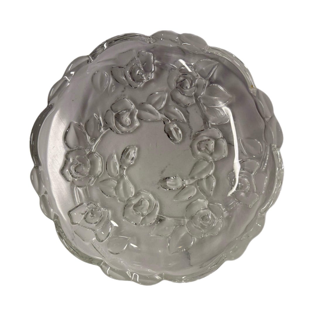 Vintage Original Walther Glass Frosted Clear Rose Dish - Etsy
